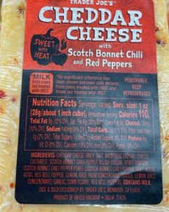Trader Joe's Cheddar Cheese with Scotch Bonnet Chili & Red Peppers ...